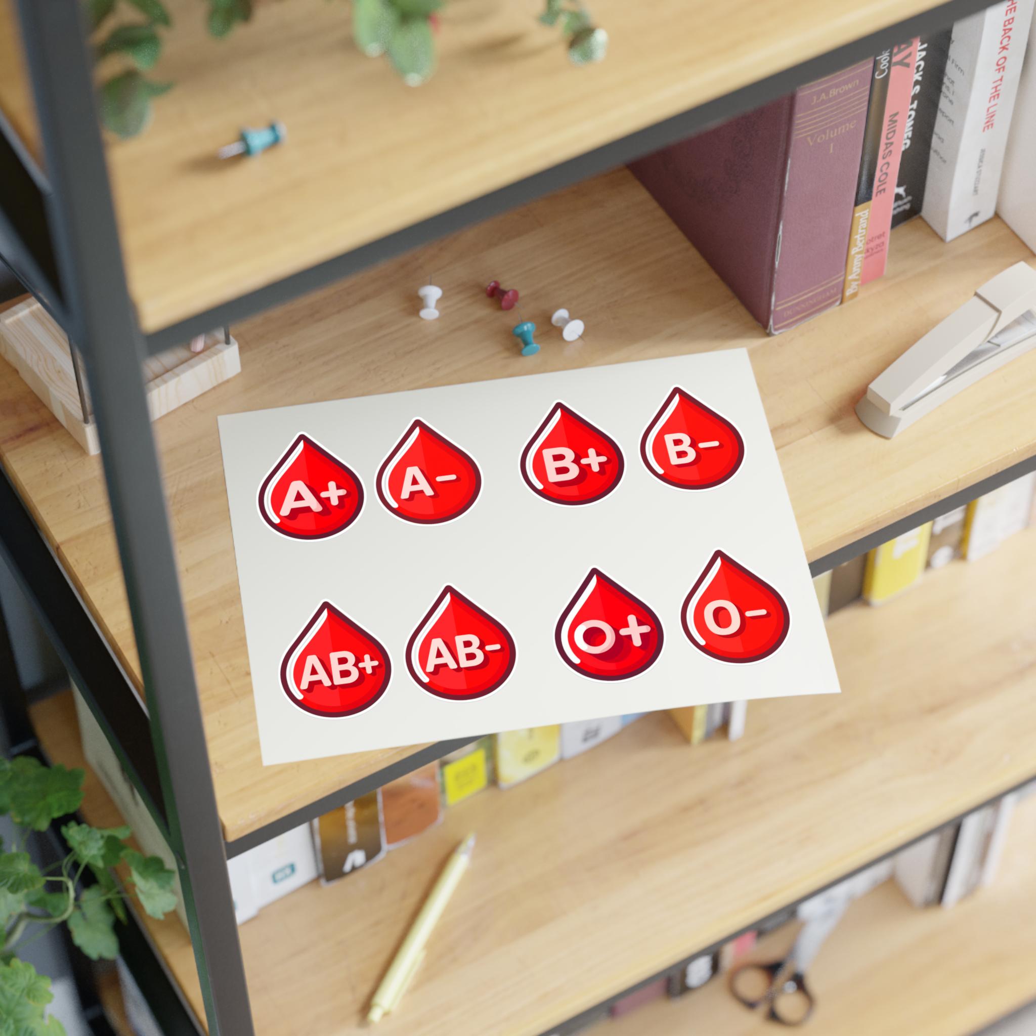 Blood Type Sticker Sheet, Medical Decals for Healthcare Workers - Etsy