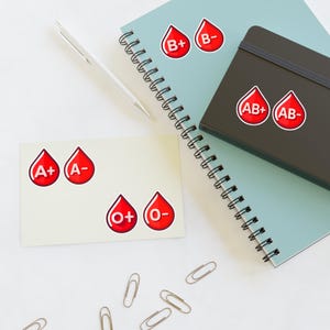 Blood Type Sticker Sheet, Medical Decals for Healthcare Workers - Etsy
