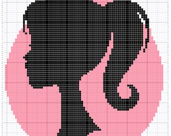 Barbie Silhouette Cross Stitch Pattern PDF Easy Beginner Cross Stitch ...
