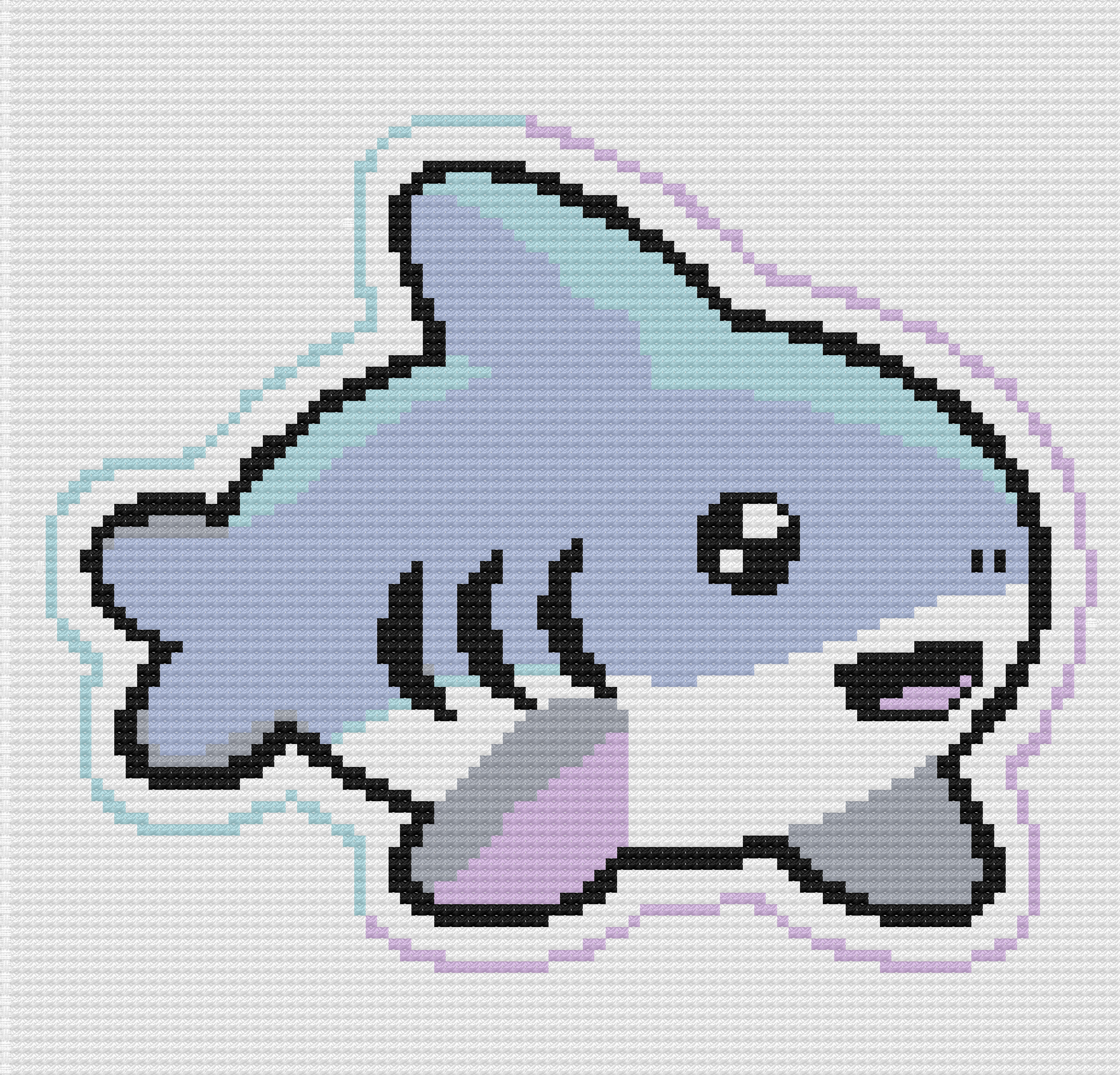 Kawaii Style Cute Shark Cross Stitch Pattern - Etsy