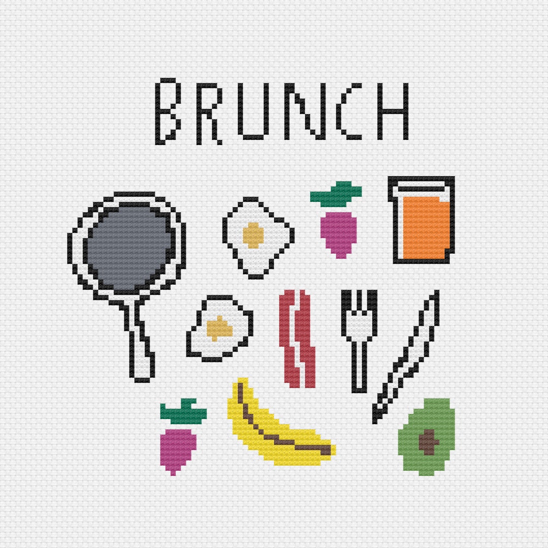 Brunch Cross Stitch Pattern - Etsy