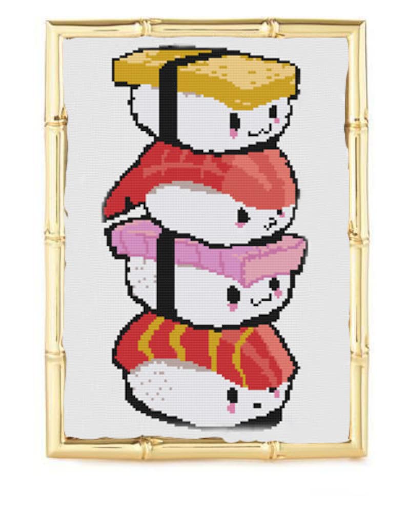 Kawaii Sushi Cross Stitch Pattern - Etsy