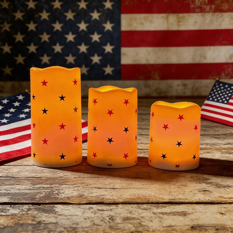 Star LED Flameless Candle 3 Size, Warm Flickering Candles, American ...