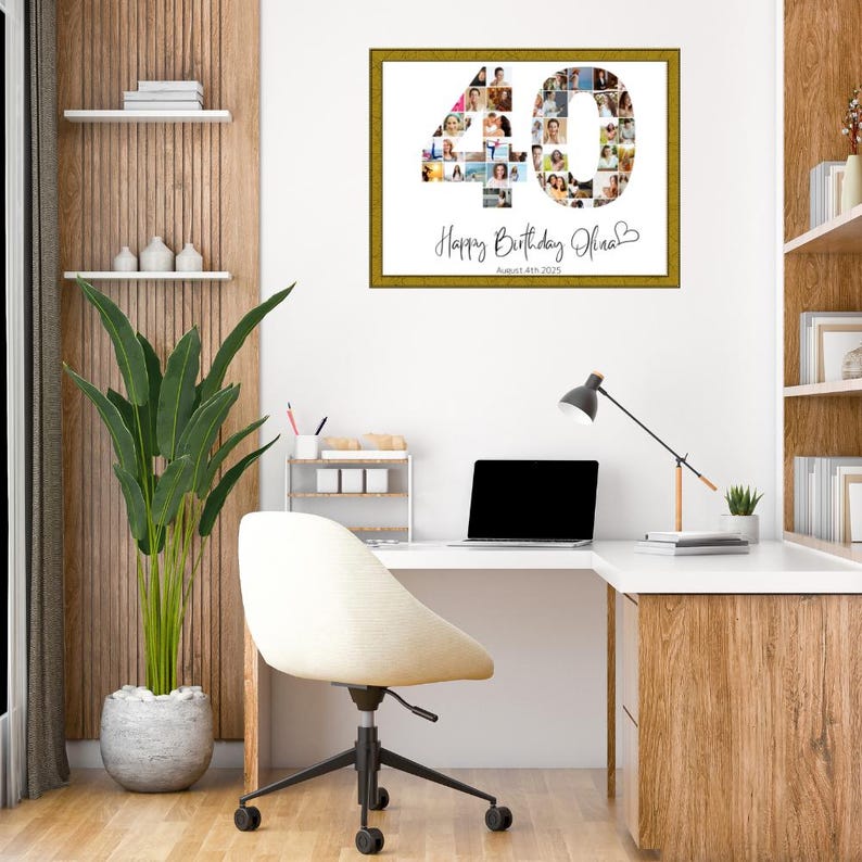 40th Birthday Photo Collage Template, Personalized 40th Birthday Gift ...