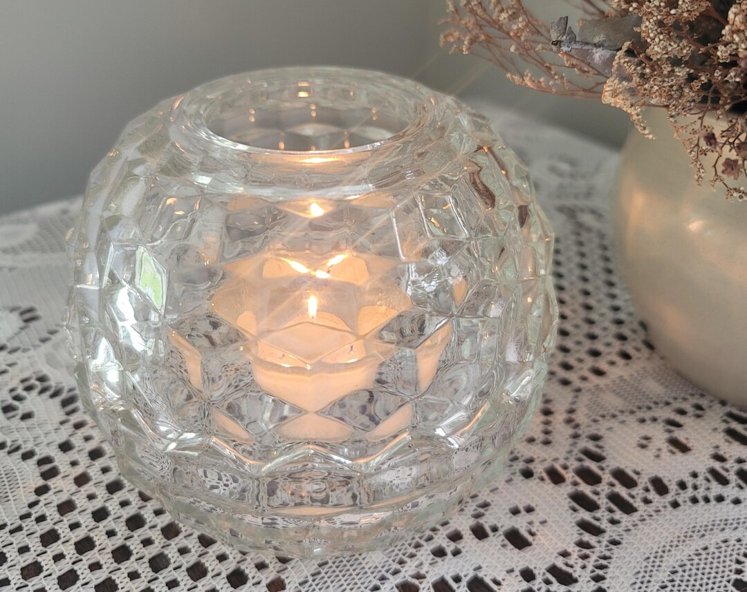 Vintage Homco Fairy Lamp Clear Glass Tealight Candleholder - Etsy