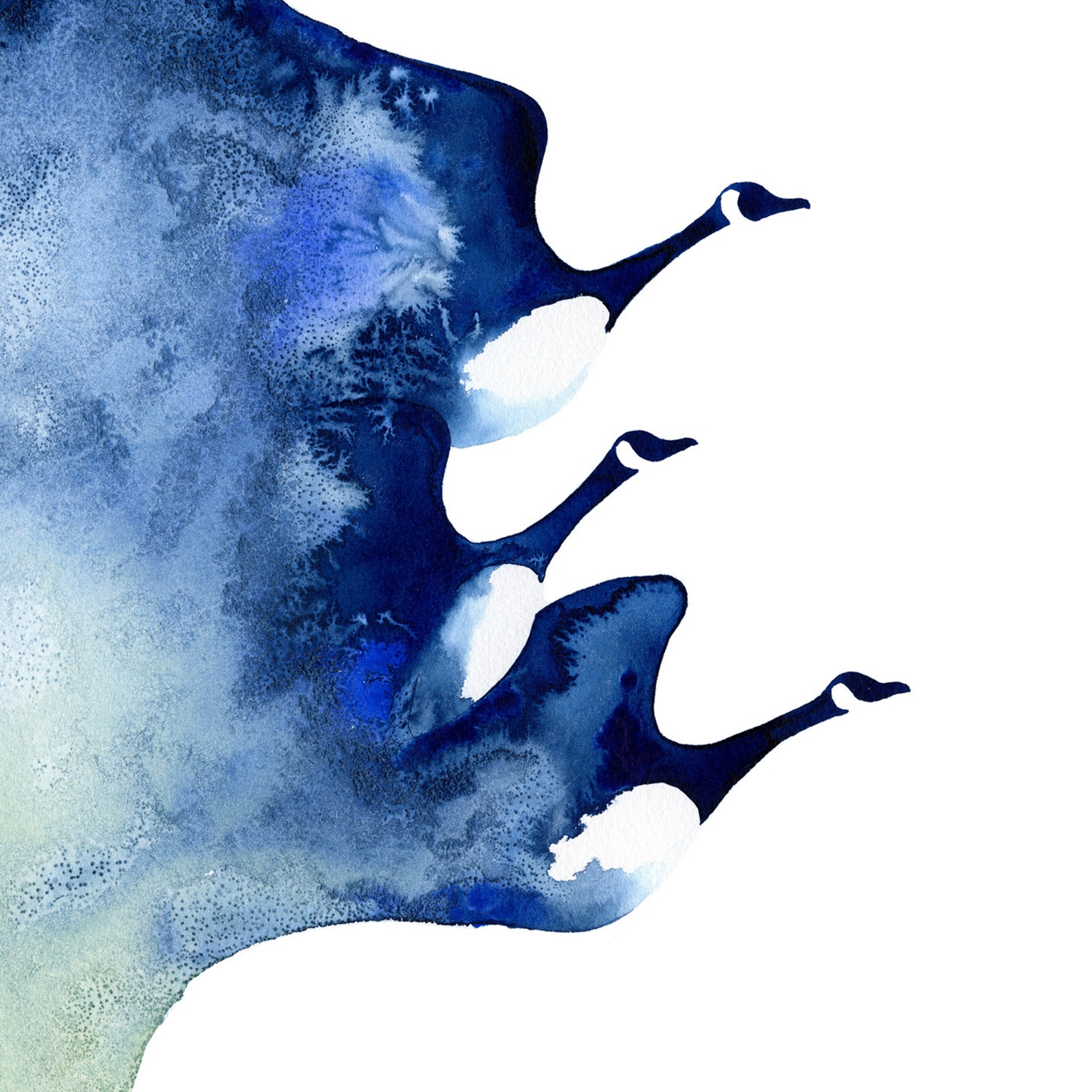 Limited Edition Spring Geese Bird Art Print Expressive Watercolor - Etsy