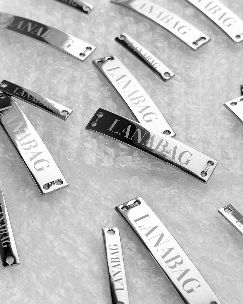 Custom Metal Tags for Bags and Clothing, Personalized Engraved Brand ...