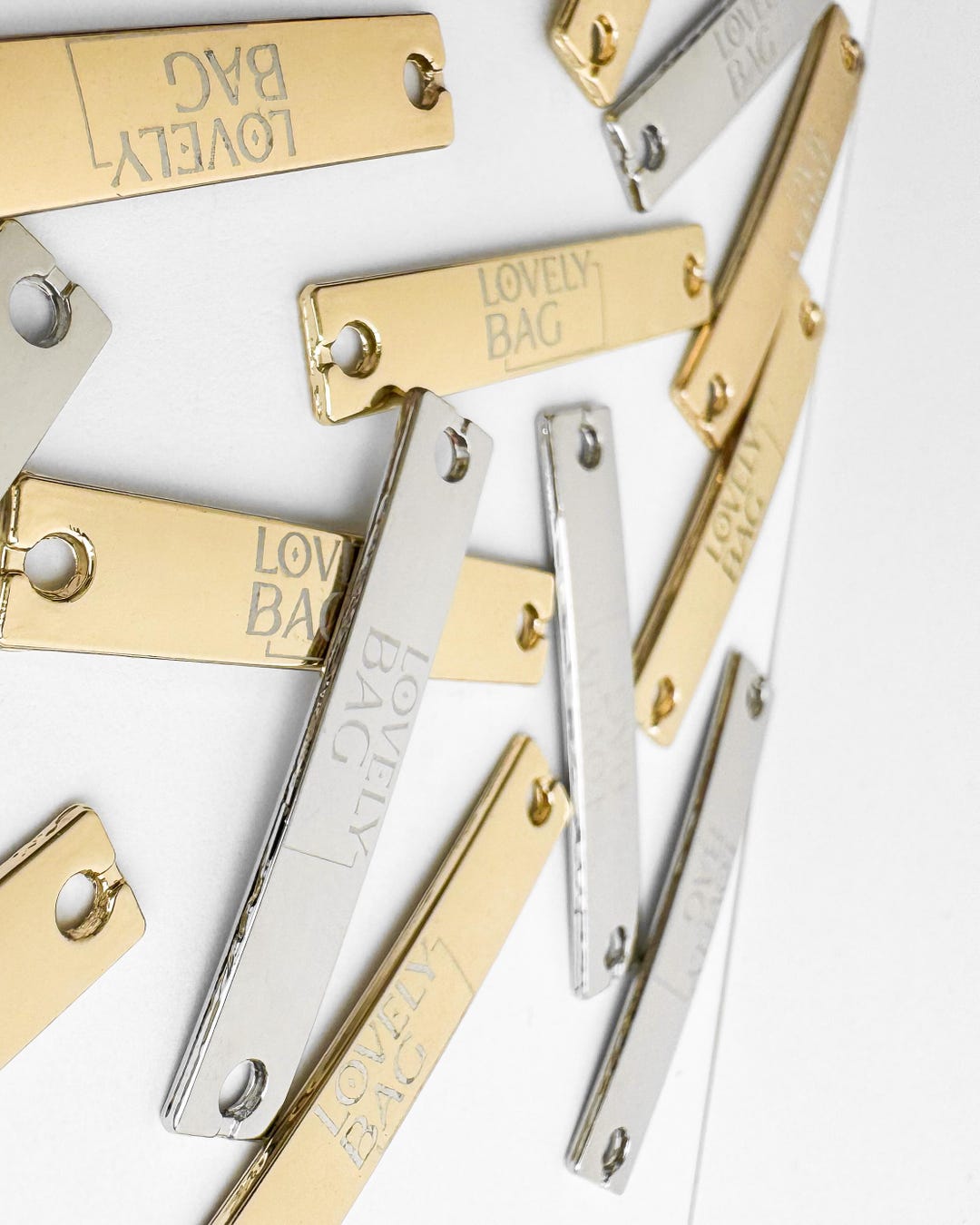Custom Metal Tags for Bags, Gold or Silver Engraved Labels ...