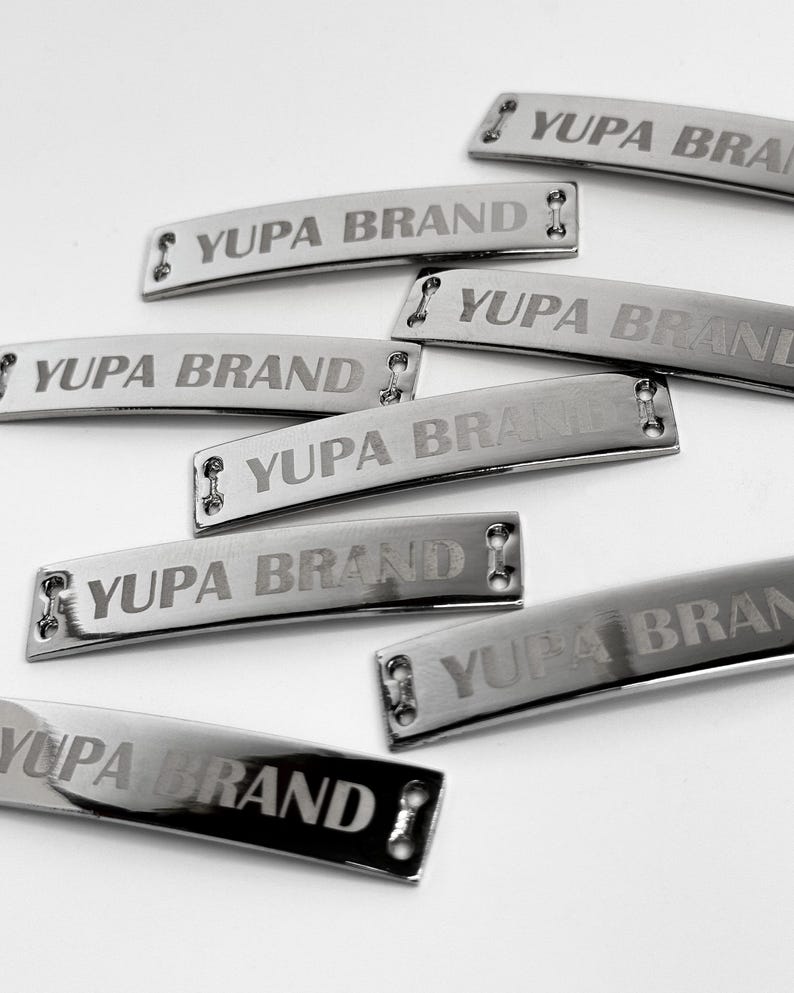 Custom Metal Tags for Bags and Clothing, Personalized Engraved Brand ...