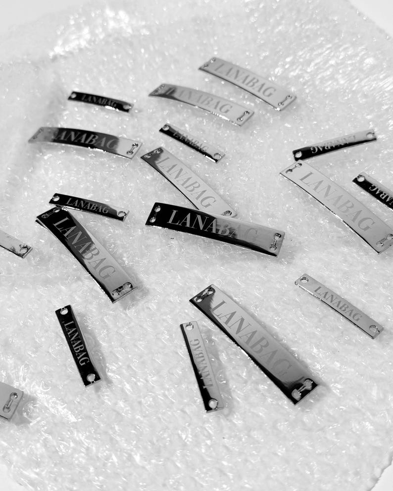Custom Metal Tags for Bags and Clothing, Personalized Engraved Brand ...