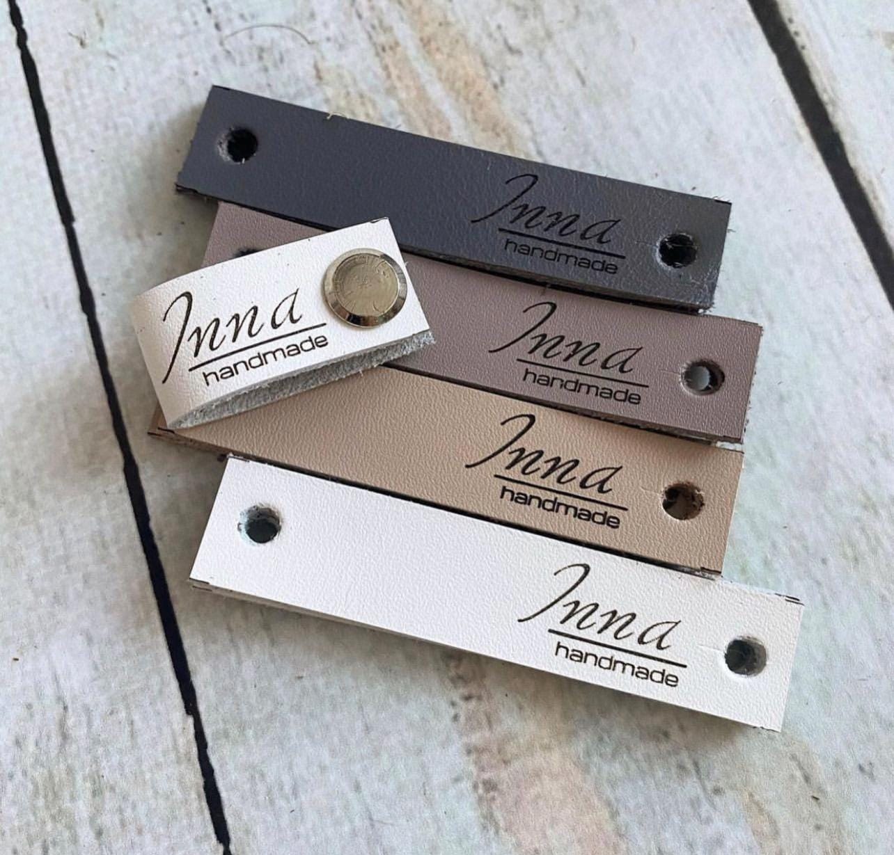 Custom Leather Labels, Fold Over Tags With Snap, Personalized Product ...