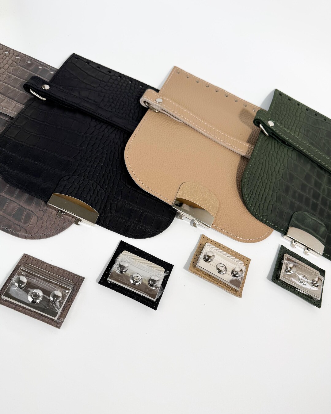 Leather Bag Flap With Lock and Handle, Rectangle Flap for DIY Purse ...