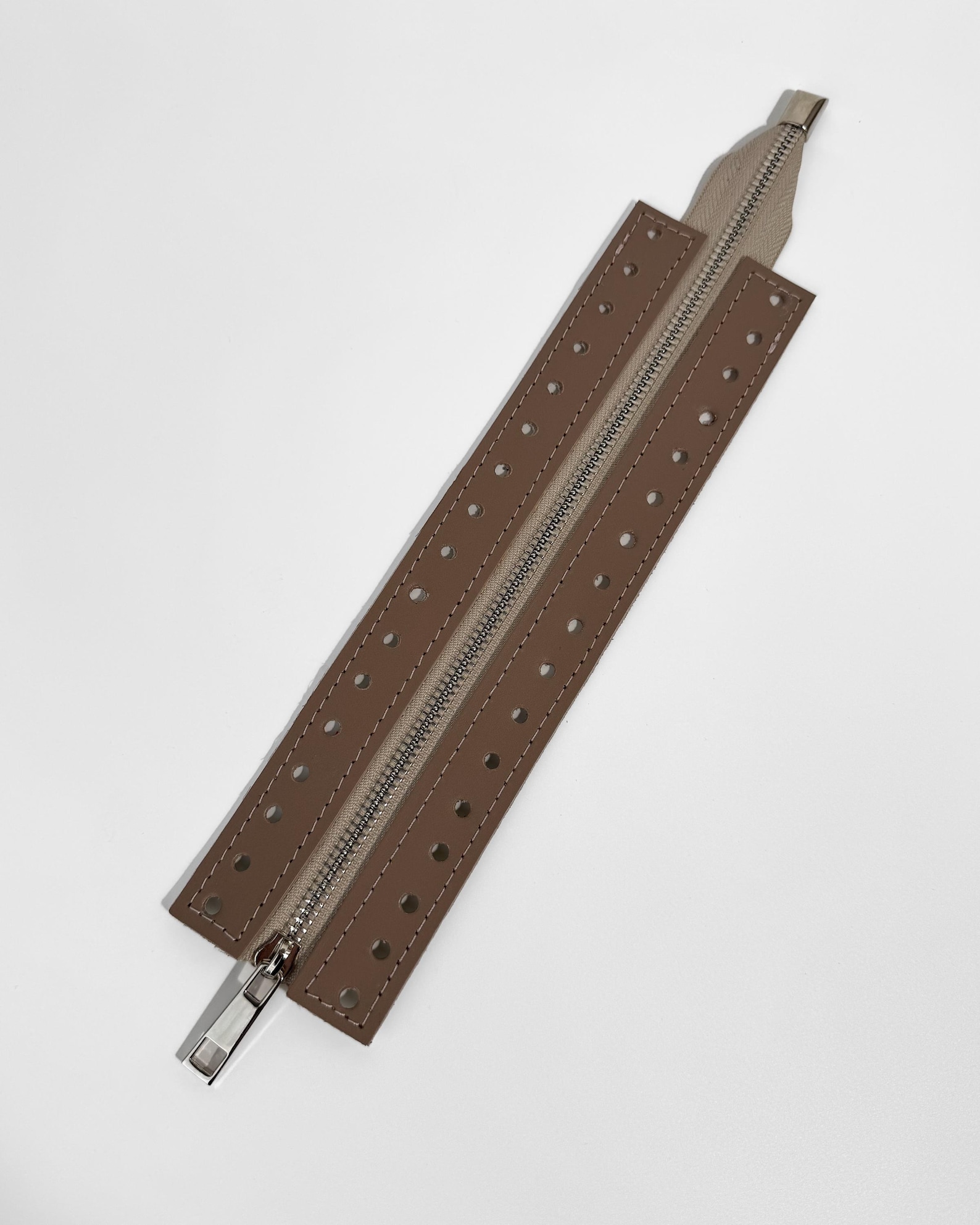 DIY Leather Trim Zippers for Sewing Projects, Metal Zips With Leather ...