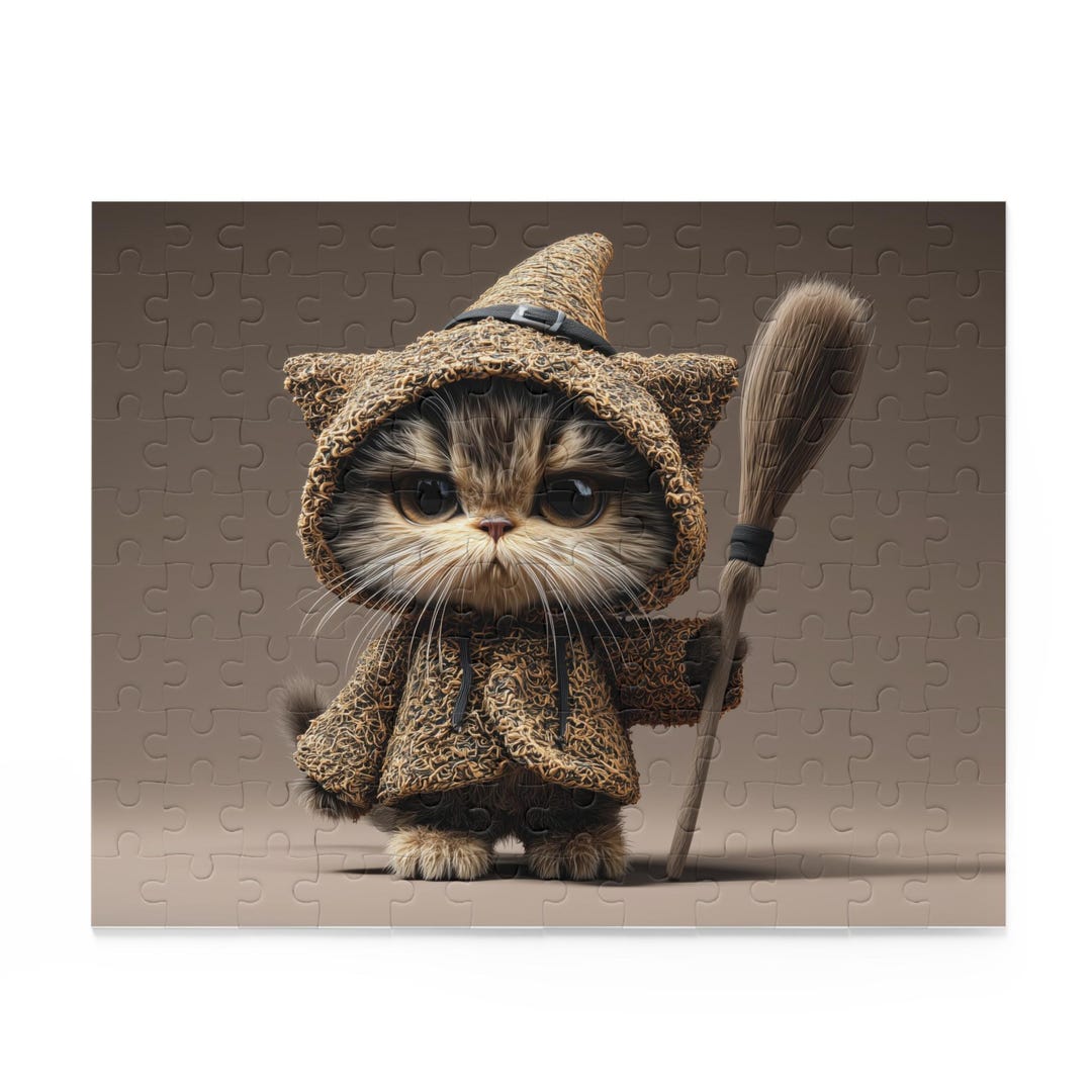 Adorable Cat Wizard Puzzle - 120/252/500-piece, Cute Animal Gift, Kids ...