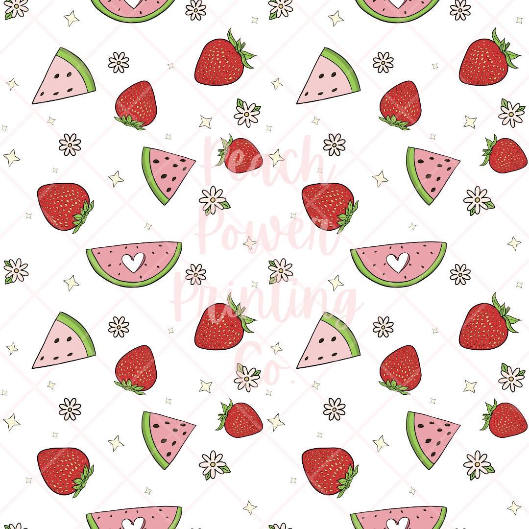Strawberry Watermelon Daisy Seamless Pattern 300 DPI .PNG Instant ...