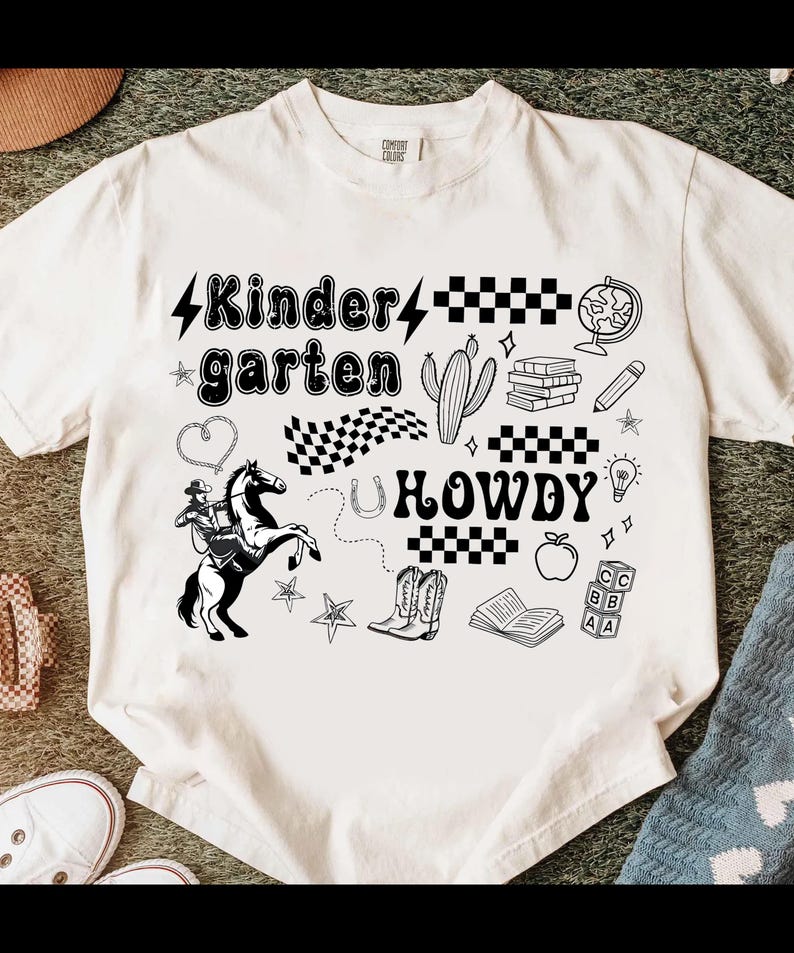 Howdy Kindergarten PNG, Back to School PNG, First Day of School, Howdy ...