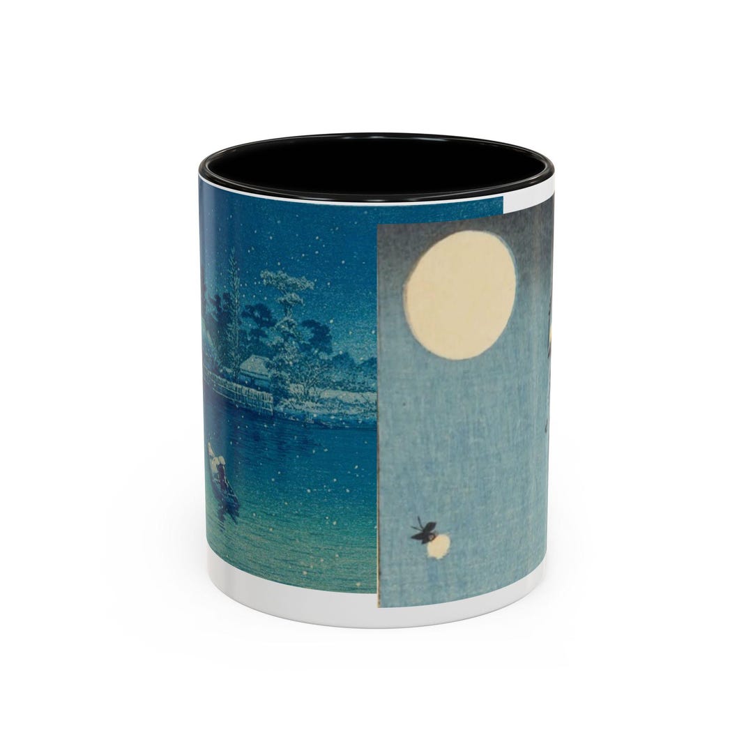 Japanese Lantern Firefly Scene Accent Coffee Mug, Serene & Cozy Tea Cup ...