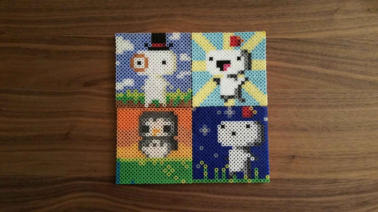 Fez Video Game Inspired Gomez 8-bit Pixel Perler Coasters Set - Etsy