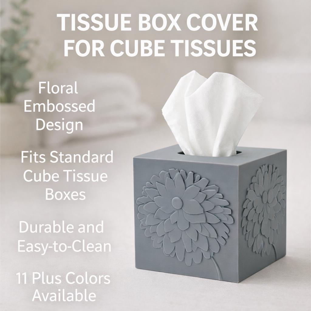 Modern Flower Tissue Box Cover – Square Cube Kleenex Decor - Etsy