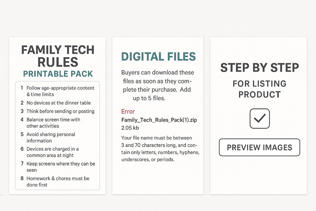 Family Tech Rules Printable Pack | Set Boundaries & Protect Kids Online ...