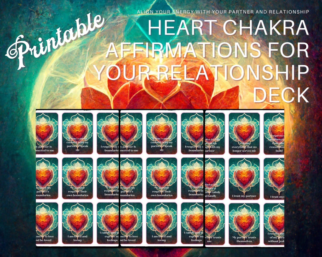 Printable Heart Chakra Affirmations for Your Relationship Instant ...