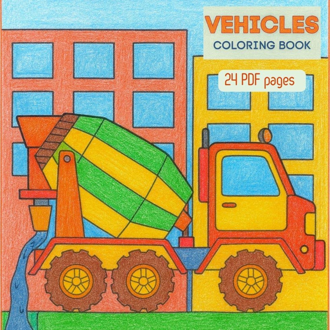 Magical Cars Coloring Pages: Vehicles Transport (PDF Downloadable Set ...