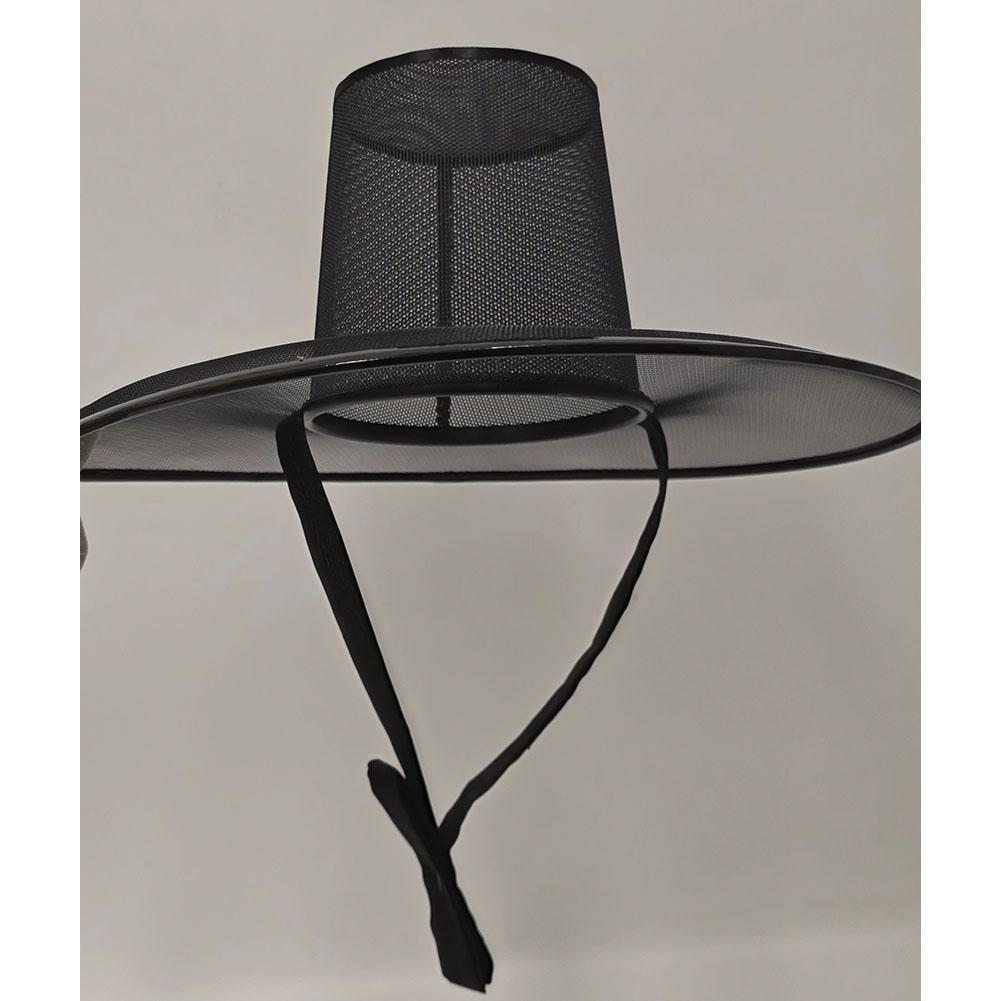 Korean Men's Hanbok Costume Set, Black Dopo Robe & Gat Hat, K-pop ...