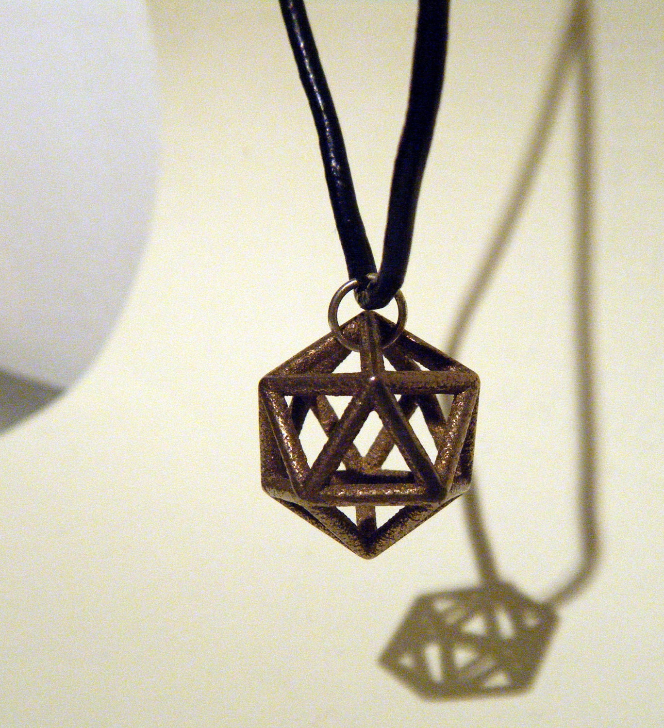 Icosohedron Platonic Solid 3d Printed Metal Necklace D20 - Etsy