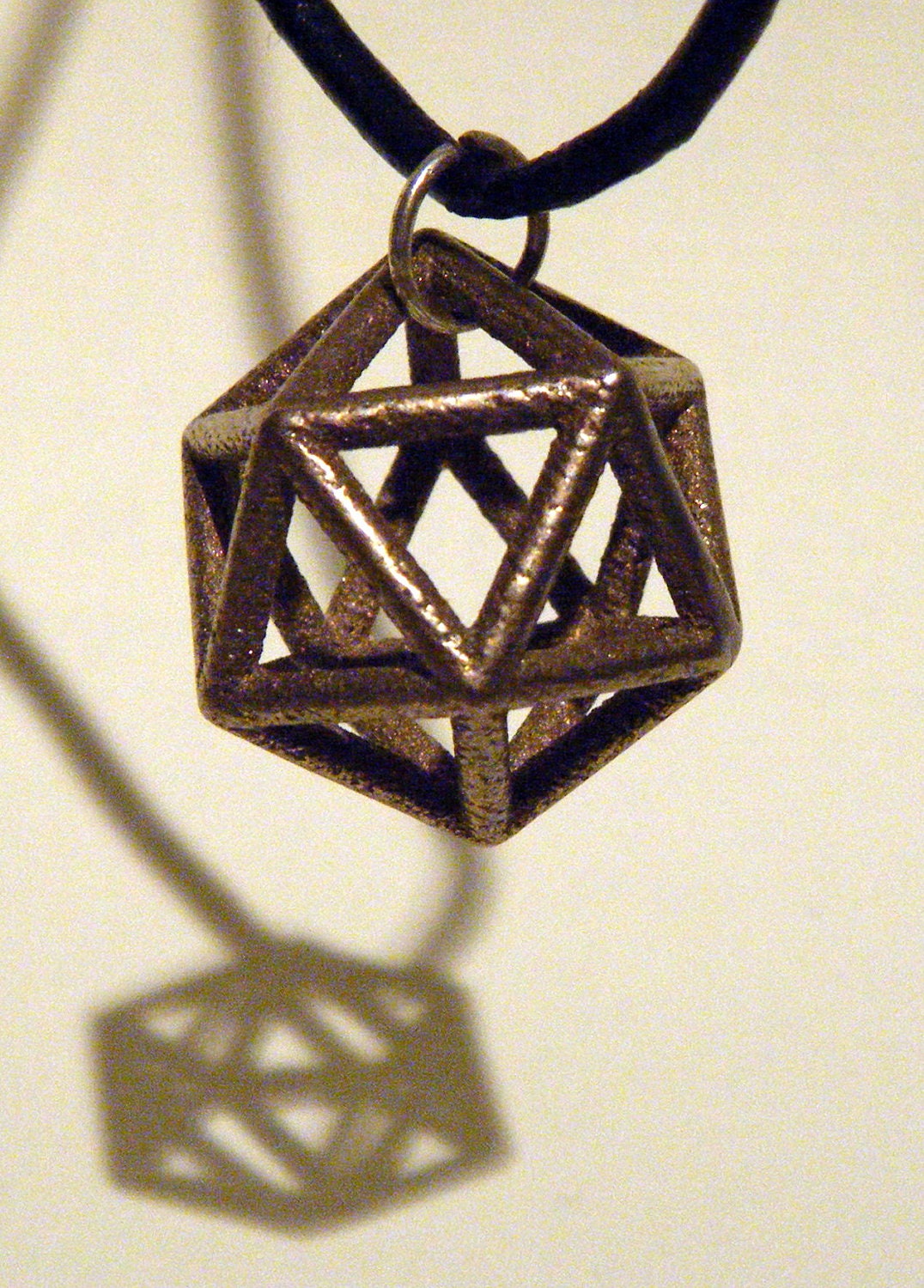 Icosohedron Platonic Solid 3d Printed Metal Necklace D20 - Etsy