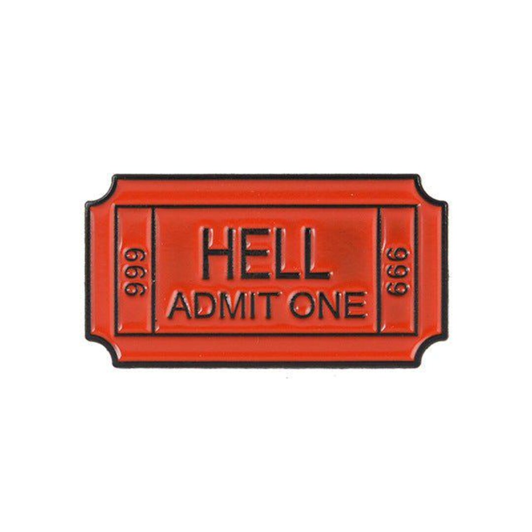 Ticket to Hell Enamel Pin - Etsy