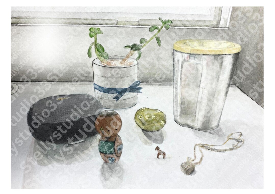 Digital Watercolour Painting | PNG/PDF | Objects | Print | Wall Decor ...