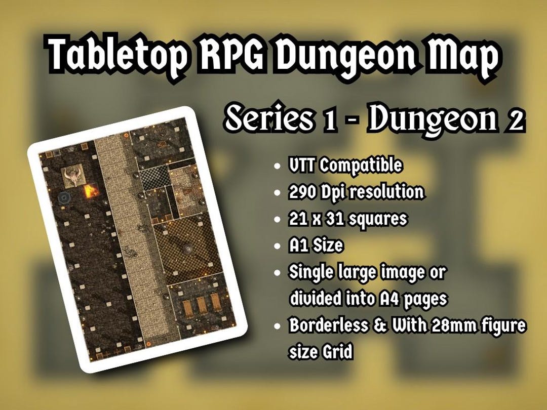 Dungeon Battle Map: Classic Hall & Rooms for TTRPG and VTT (digital ...