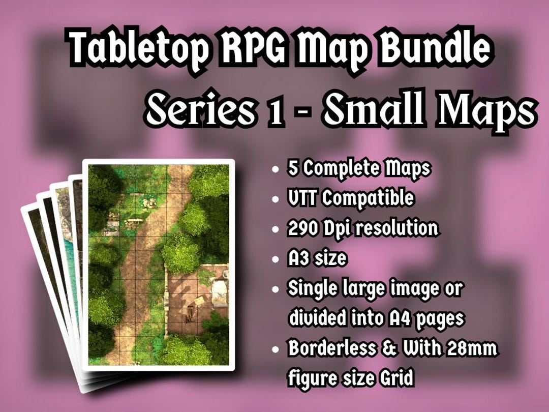 A3 Battle Map Bundle: Series 1 Small Maps for TTRPG & VTT (digital ...