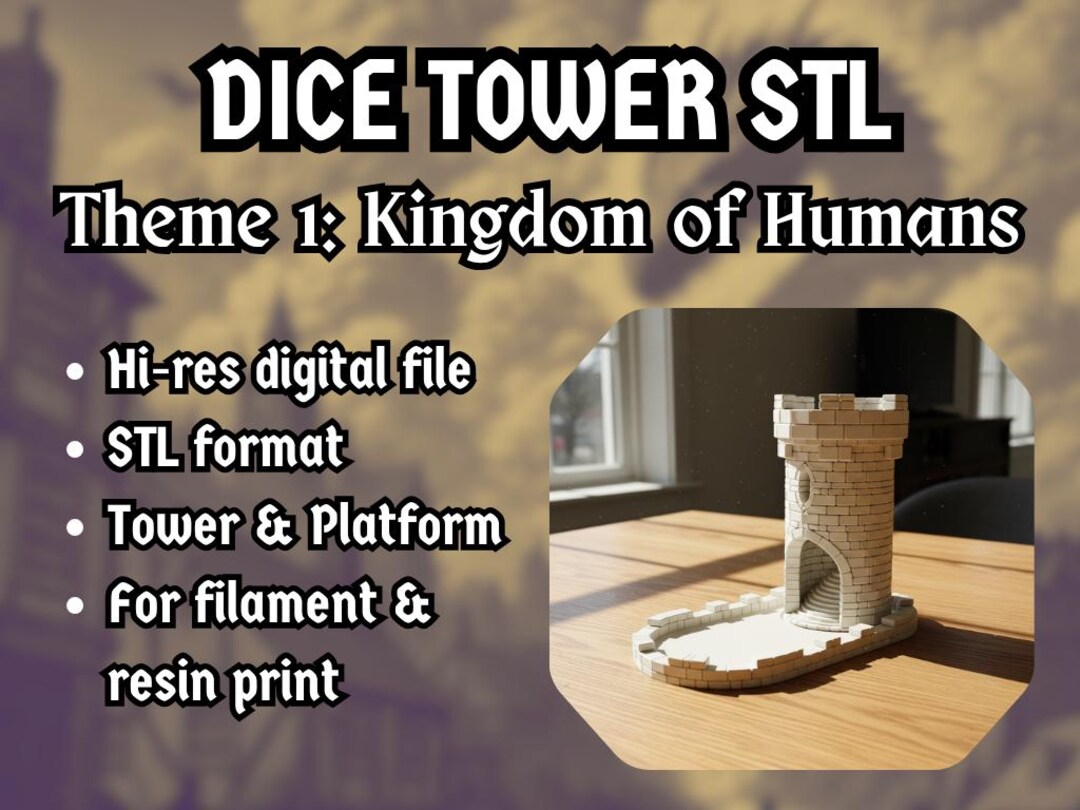 Classic Castle Dice Tower STL: Kingdom of Humans Theme – the Sentinel ...