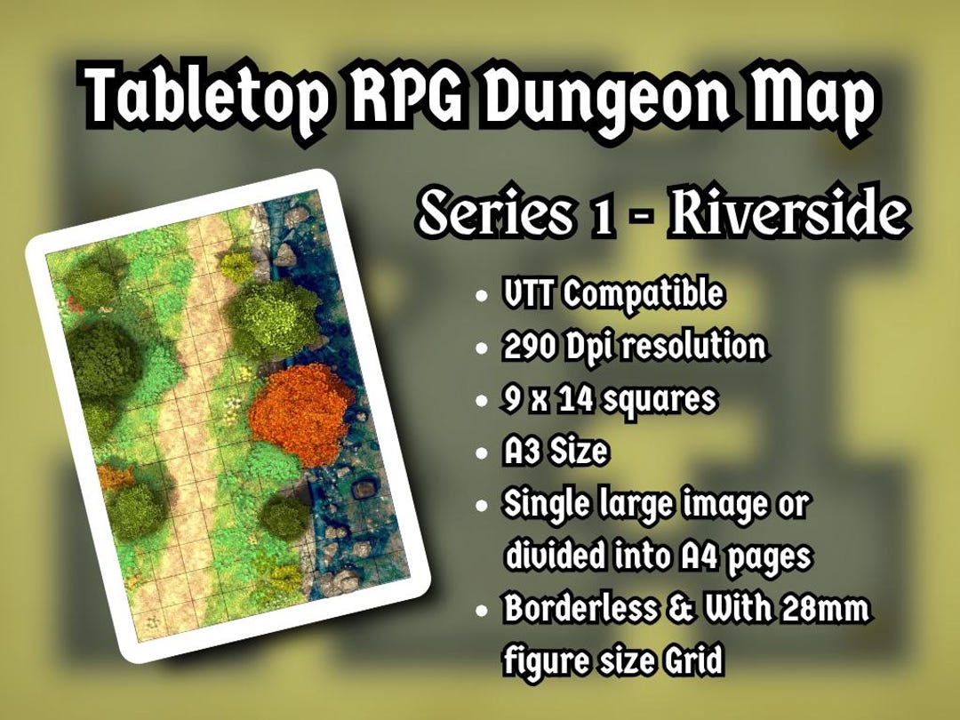 Riverside Battle Map: Wilderness Path for TTRPG & VTT (digital Download ...