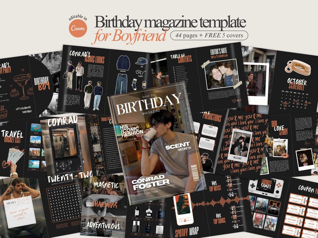 Custom Gift for Boyfriend Editable Magazine for Him With Free Magazine ...