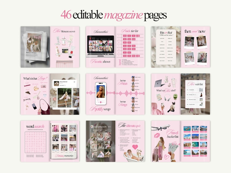 Editable Birthday Magazine With Cover Template in Canva Personalized ...