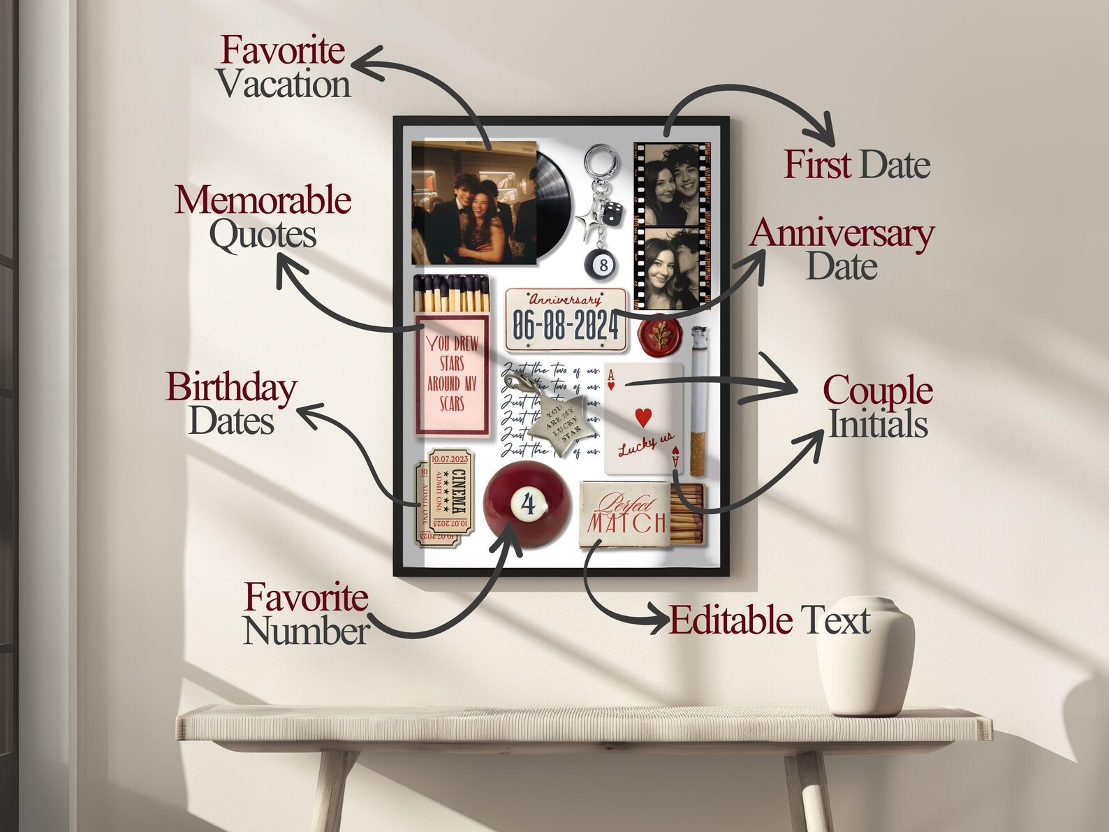 DIY Matchbook Birthday Gift Canva Template Editable Matchbox Art Couple ...