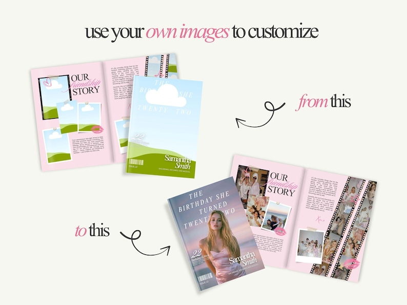 Editable Birthday Magazine With Cover Template in Canva Personalized ...
