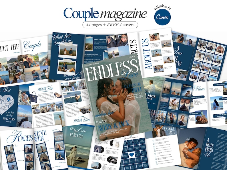 Editable Couple Magazine Template Printable Gifts for Him and Her ...