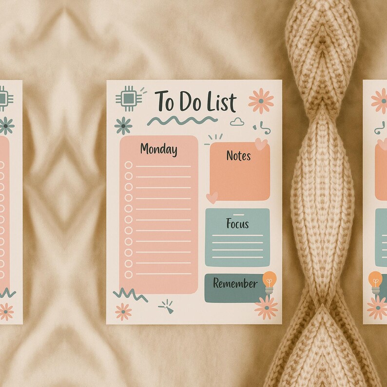 Colorful to Do List Printable | Daily Planner | Cute Aesthetic ...