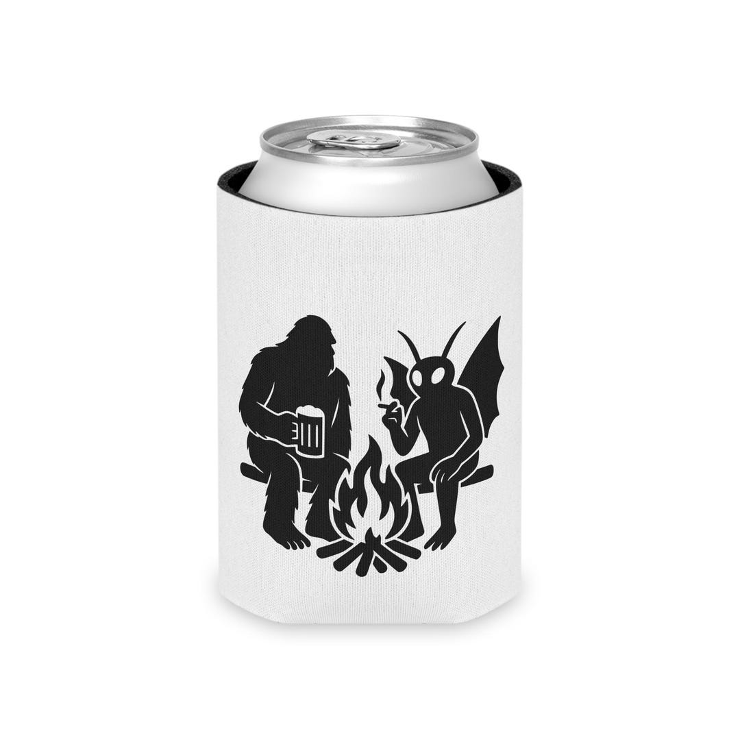 Cryptid Can Cooler - Bigfoot & Mothman Coozie - Sasquatch Beer Sleeve ...