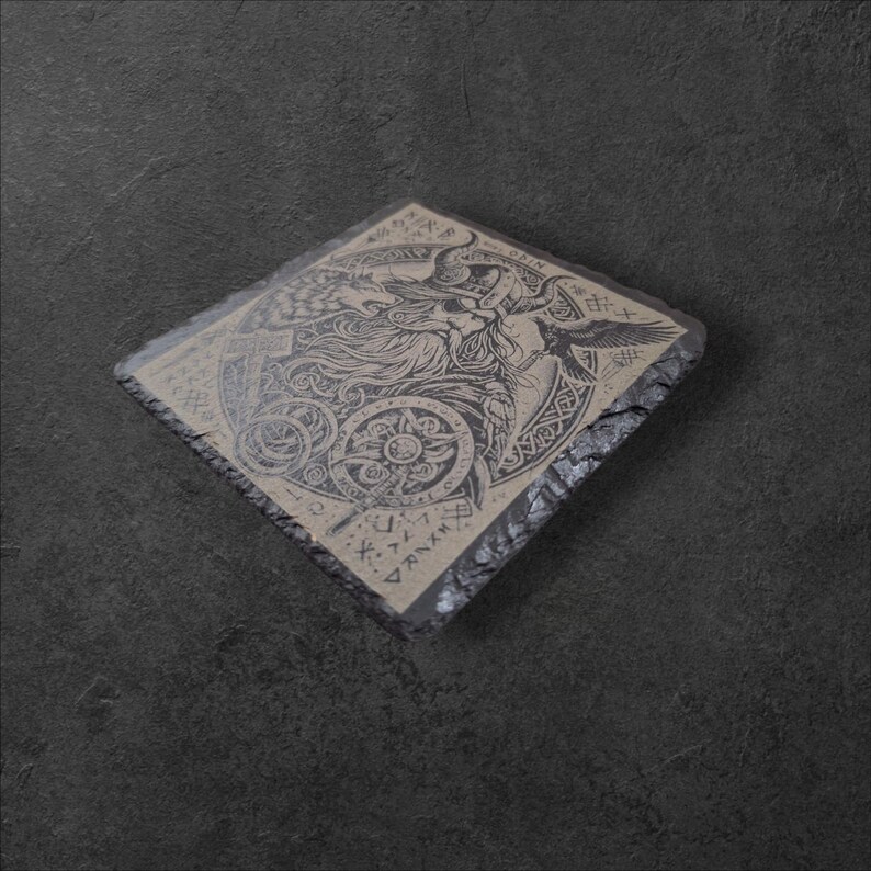 Odin Viking Slate Coaster: Rustic Norse Mythology Drink Coaster - Etsy ...
