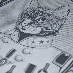 General Cat POSTER 12 X 18 Animal Art Print Feline Tabby Cats Military ...