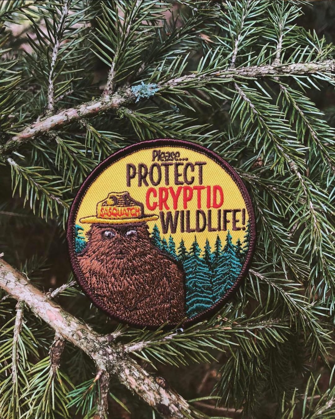 Cryptid PSA Patch - Cryptozoology Tracking Society Bigfoot Sasquatch ...