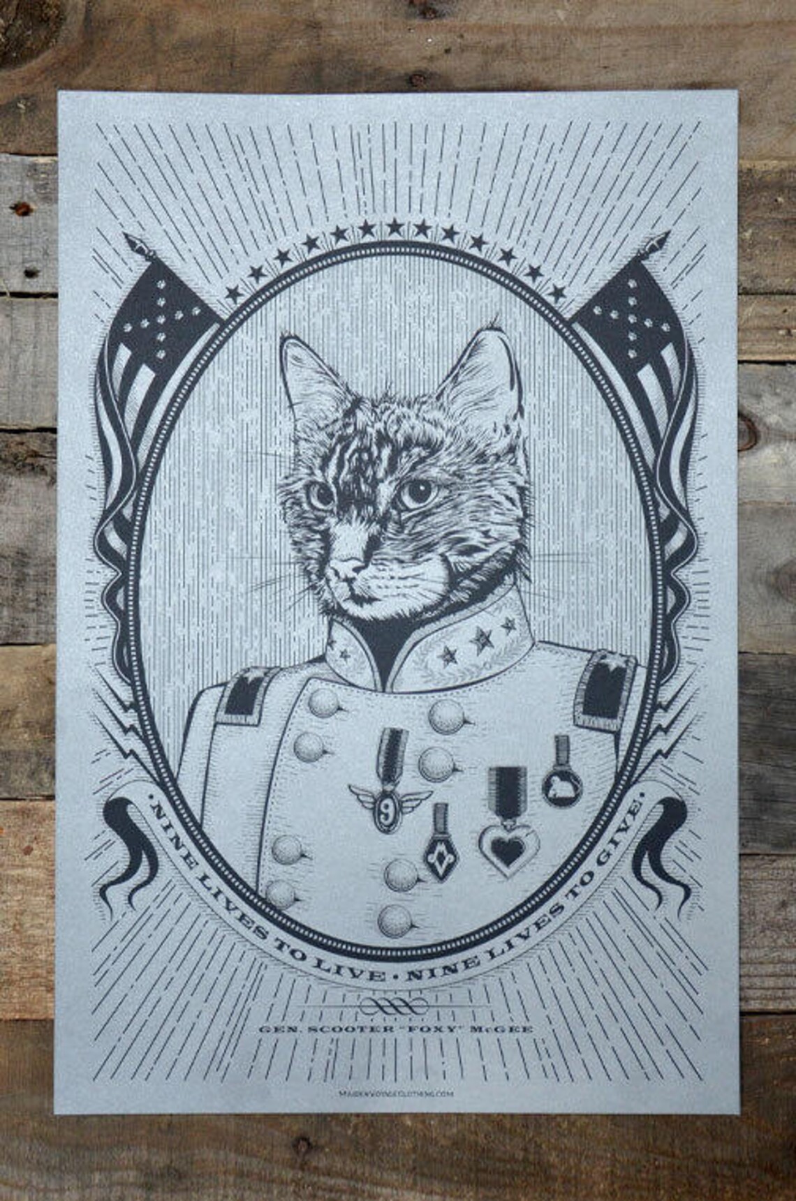 General Cat POSTER 12 X 18 Animal Art Print Feline - Etsy