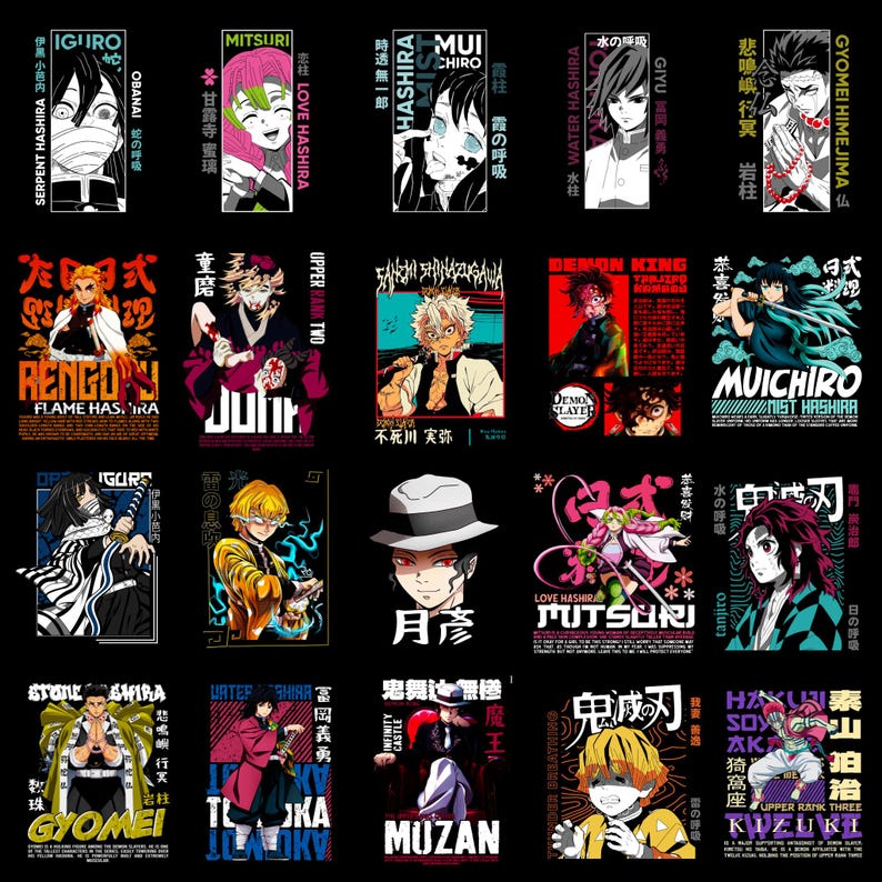 Anime Halftone Graphic Designs: 1000+ PNG Bundle - Etsy