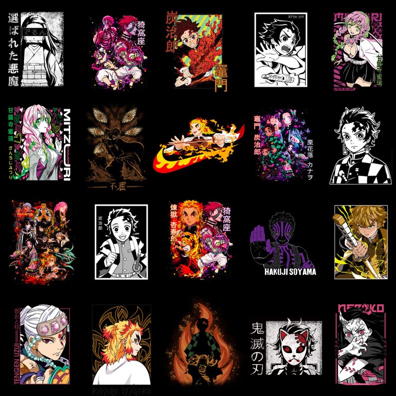 Anime Halftone Graphic Designs: 1000+ PNG Bundle - Etsy