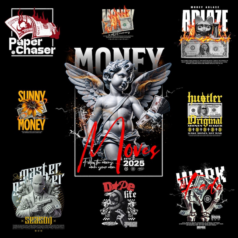 Streetwear Money PNG Designs Bundle: Trendy Digital Art for Clothing ...