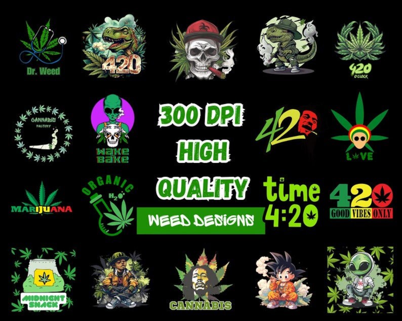 Weed Graphic Design Bundle | 300+ Cannabis PNG SVG - Etsy